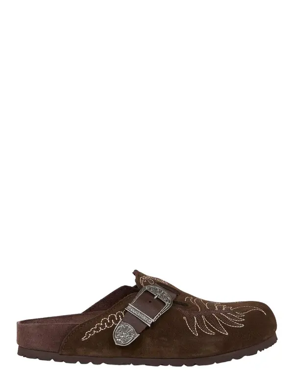 BIRKENSTOCK X Etro Boston Embroidered Mules - Brown