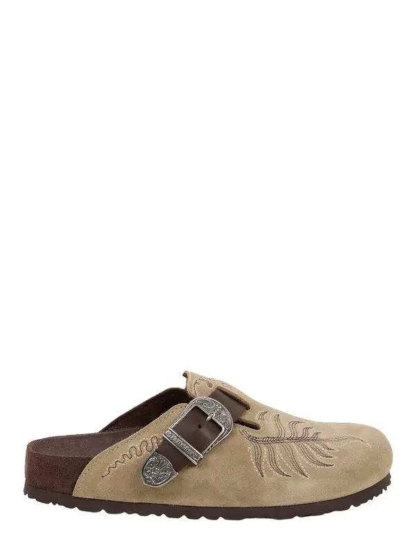 BIRKENSTOCK X Etro Boston Embroidered Mules - Taupe