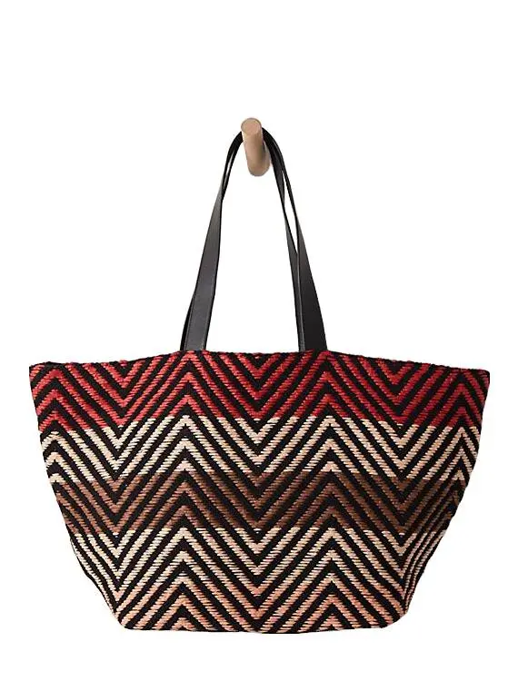Free People Beach Day Chevron Tote - Rust Combo