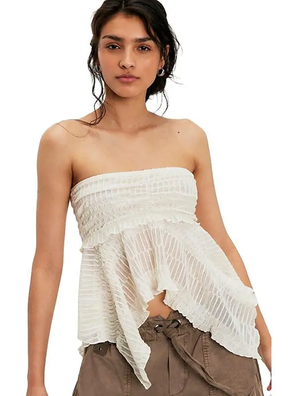 Free People Bella Babydoll Tube Top - Antique Ivory