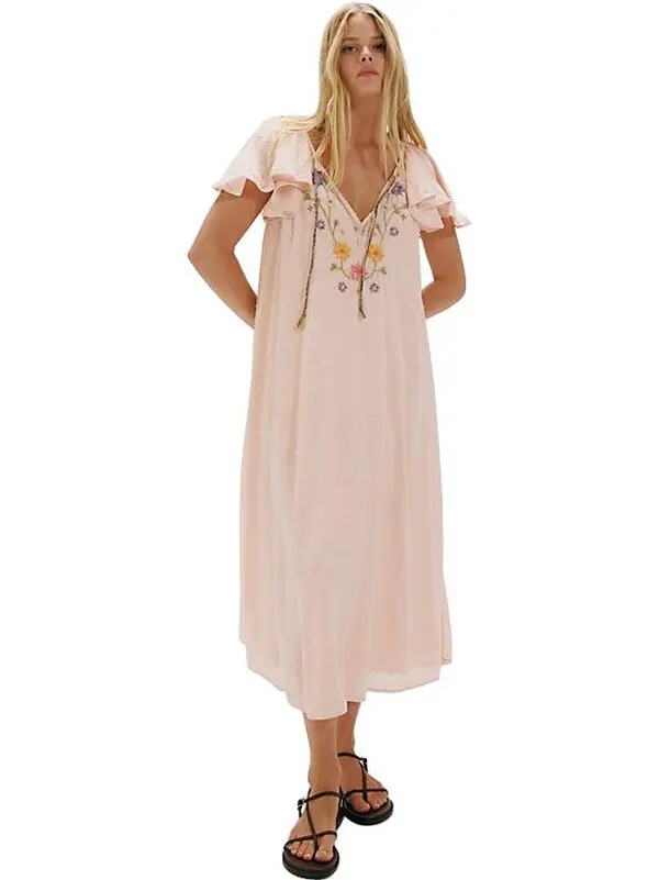 Free People Savannah Rose Maxi Dress - Pink Shell