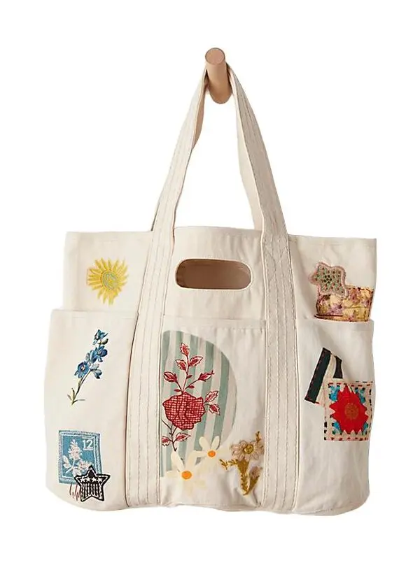 Free People Patch Printed Caravan Tote Bag - Natural