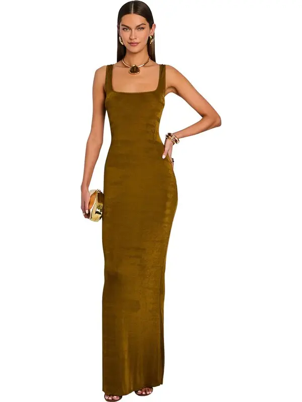 SEROYA Luna Maxi Dress - Ochre