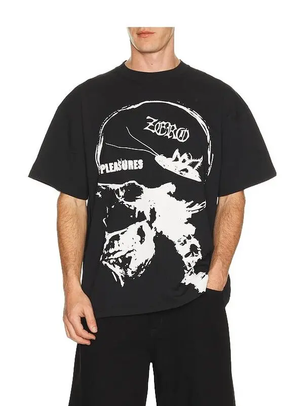 PLEASURES X Zero Skateboards Roaches T-shirt In . Also - Black