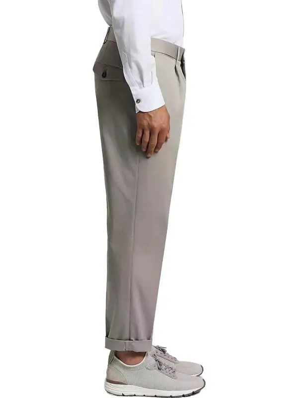 Peserico Cuffed Pleated Trousers - Grey