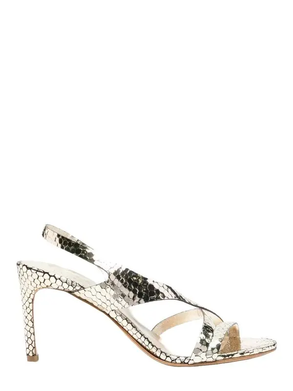 DEL CARLO Cannes 11527 Strappy Snake-effect Sandals - Gold