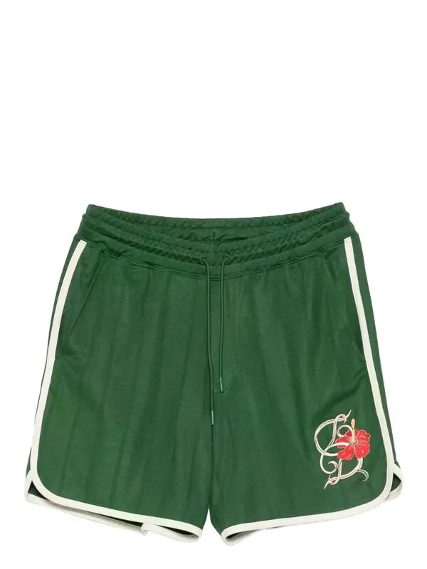 Drole De Monsieur Logo Embroidered Track Shorts - Green