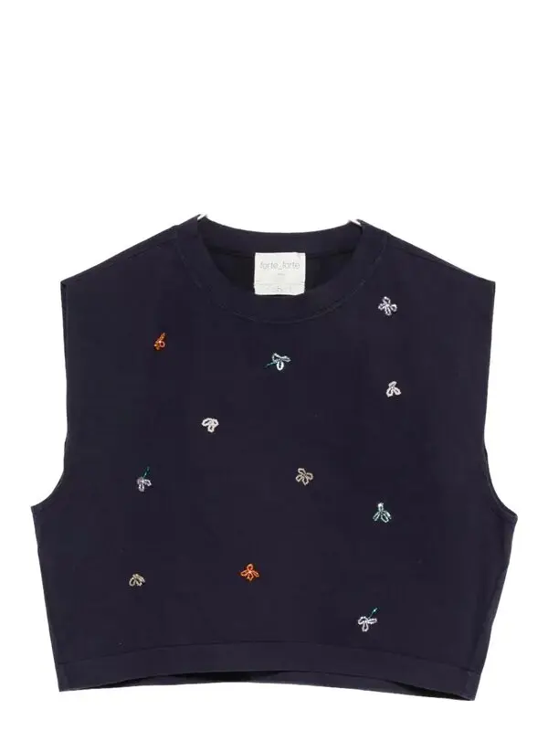 FORTE_FORTE Embroidered T-shirt - Blue
