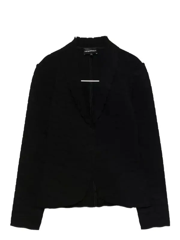 Emporio Armani Textured Button-up Jacket - Black