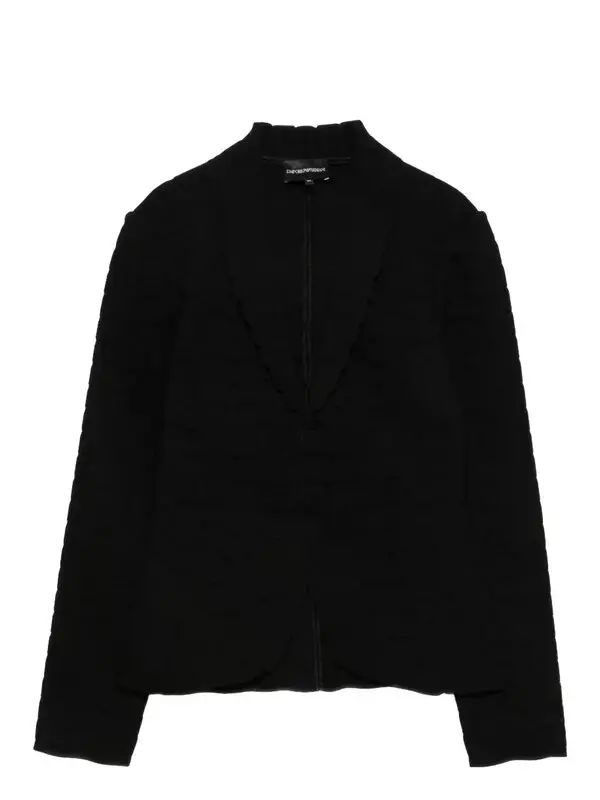 Emporio Armani Textured Button-up Jacket - Black