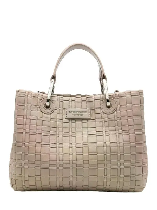 Emporio Armani Woven Top Handle Tote - Neutrals