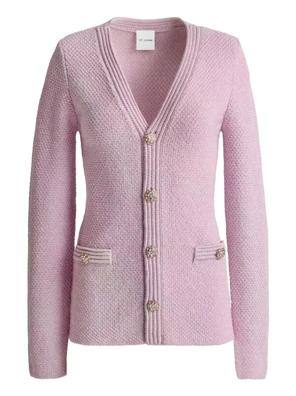 St. John Mouliné-knit Jacket - Pink