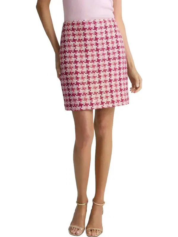 St. John Skyler Tweed Skirt - Pink
