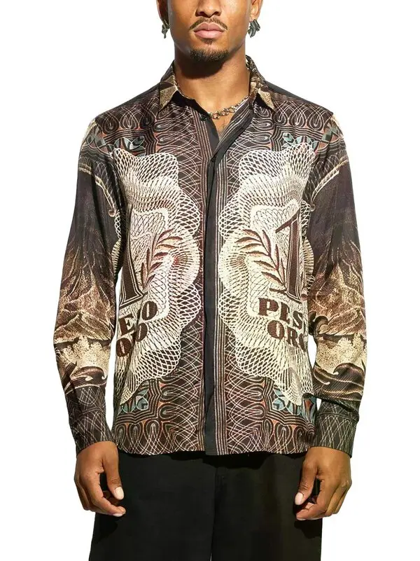 GARCIAS Pesos Oversized Print Shirt - Brown