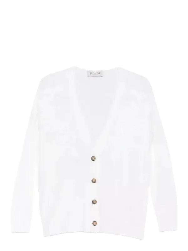 ERMANNO FIRENZE Floral-embroidered Cardigan - White