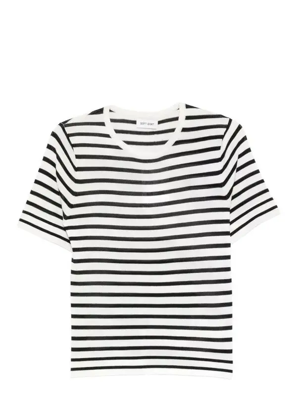 Soft Goat Striped T-shirt - Neutrals