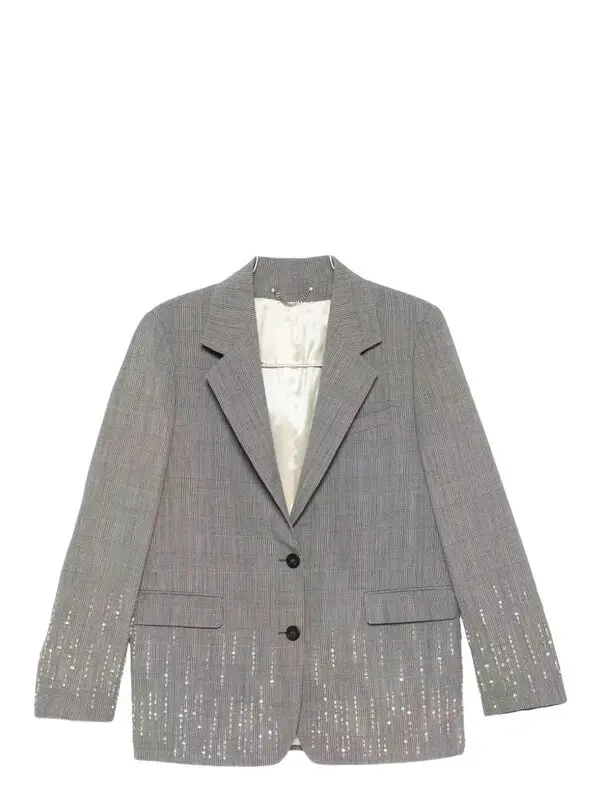 GOLDEN GOOSE Check Embellishment Jacket - Grey