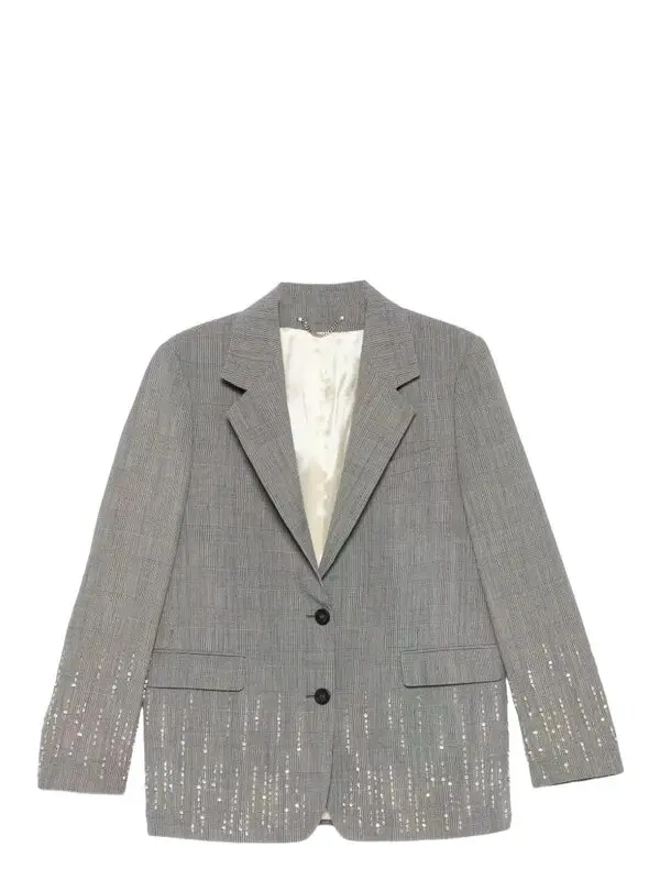 GOLDEN GOOSE Checked Embellishment Jacket - Grey