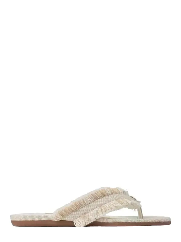 JIMMY CHOO Fringed Flat Sandals - Neutrals