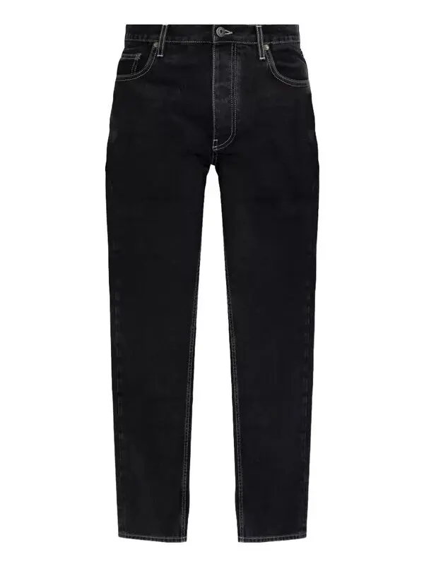 Off-White Contrast-stitch Straight-leg Jeans - Black