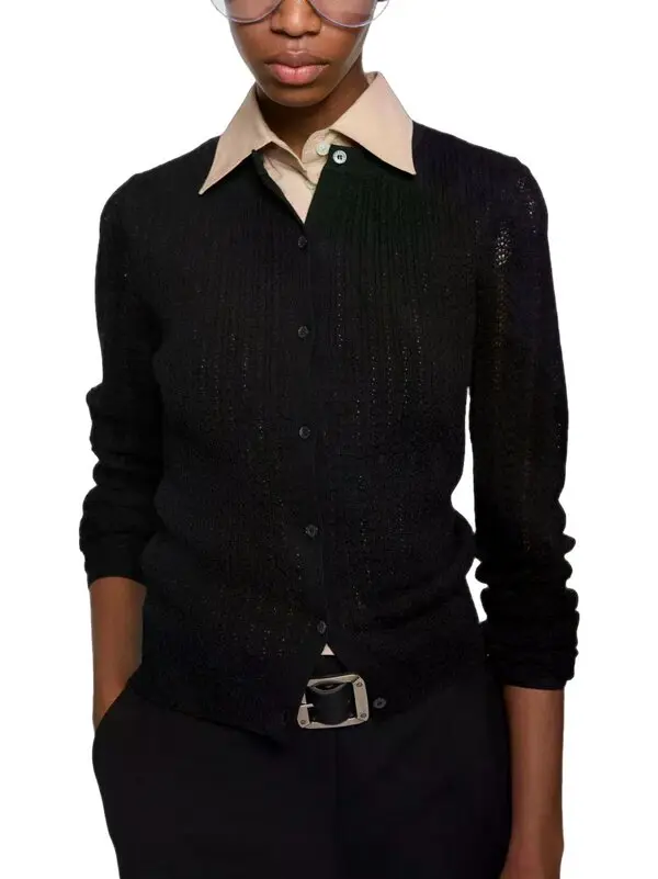 Acne Studios Button Knitted Cardigan - Black
