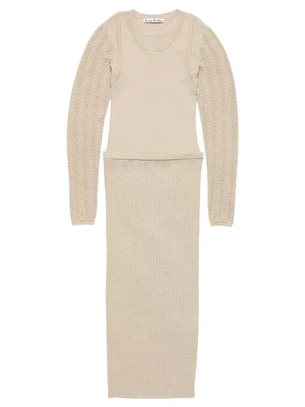 Acne Studios Long-sleeve Midi Dress - Neutrals