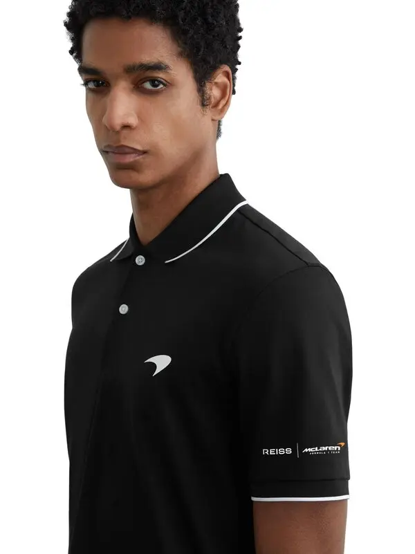 REISS X Mclaren F1 Team Cryptomclaren Racing Air-water Cotton Polo Shirt - Black