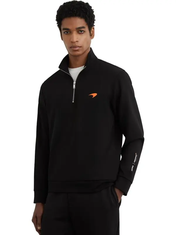 REISS F1 Team Racing Interlock Half-zip Sweatshirt - Black