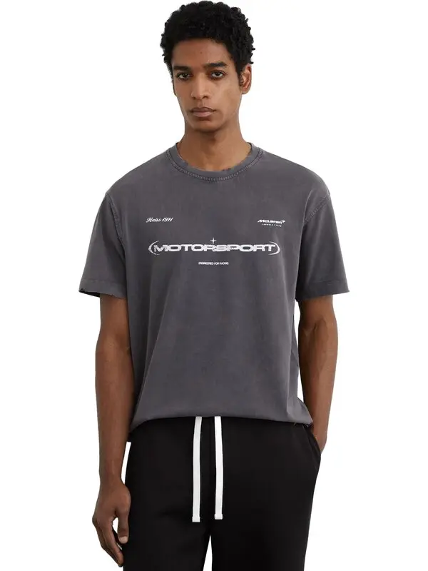 REISS X Mclaren F1 Team Arkonmclaren Racing Motorsport Washed T-shirt-fit - Washed Black