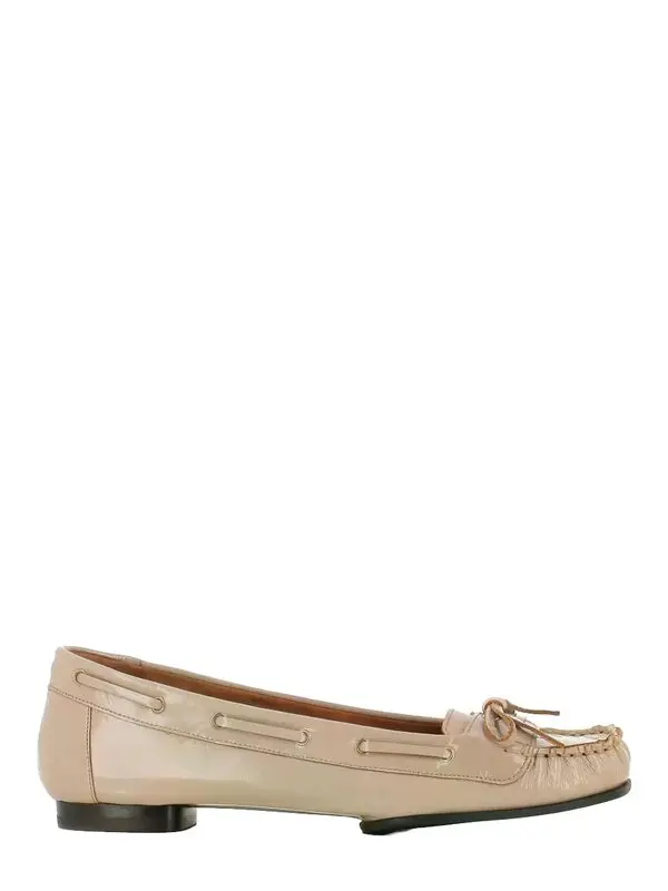 DEL CARLO Bow Detail Loafers - Neutrals