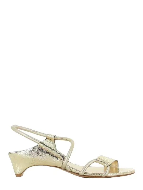 DEL CARLO Cracked Strap Sandals - Gold