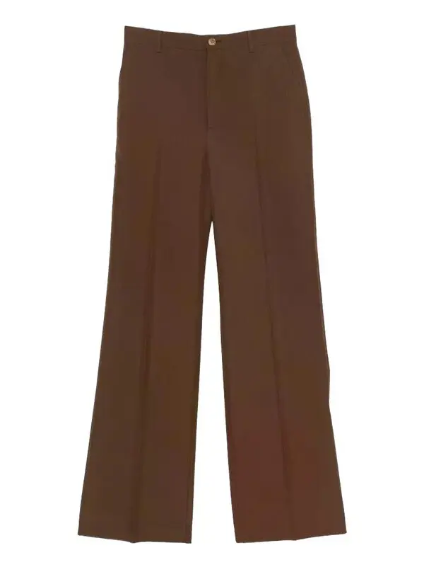 Gucci Pressed-crease Button Trousers - Brown