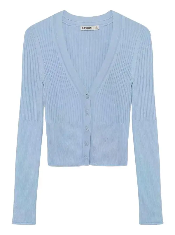 Simkhai Ailany Ribbed Cardigan - Blue