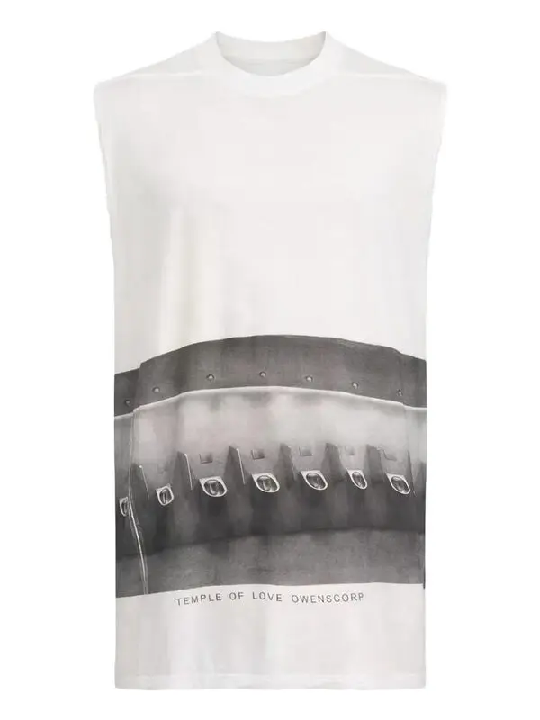 Rick Owens Printed Sleeveless Top - White