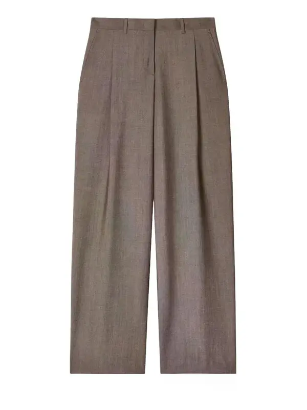 Paul Smith Pleated Wide Leg Trousers - Brown