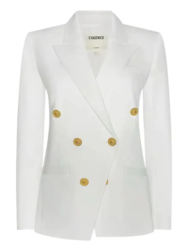 L'Agence Kyomi Double-breasted Blazer - White