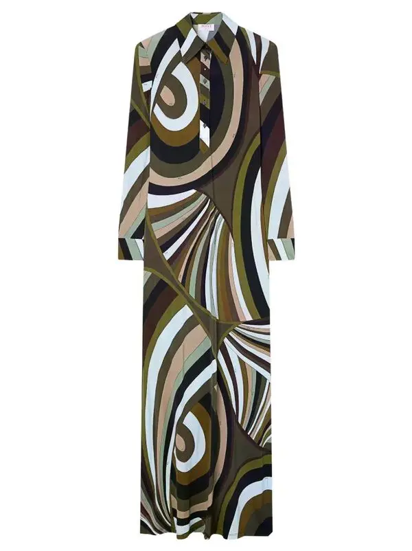 Emilio Pucci Iride-print Chemisier Dress - Green