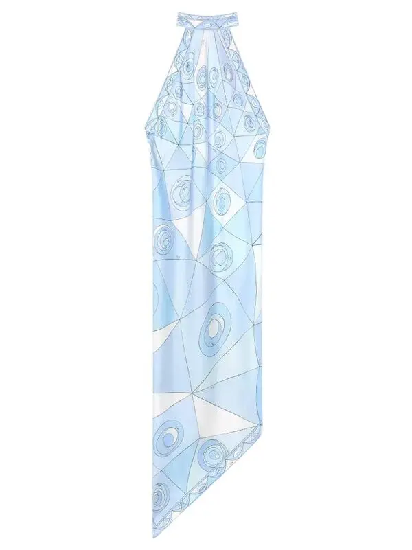 Emilio Pucci Occhi-print Silk Dress - Blue
