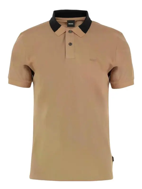 BOSS Contrast-collar Polo Shirt - Neutrals
