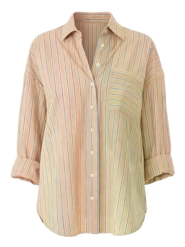 Xirena Striped Chest-pocket Shirt - Neutrals