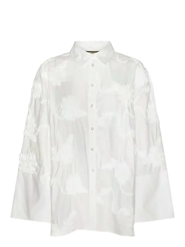 ROTATE BY BIRGER CHRISTENSEN Flower Oversized Shirt - White