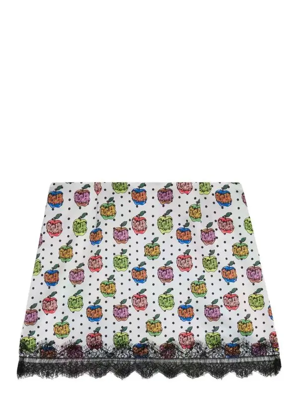 Gcds Apple-print Mini Skirt - White