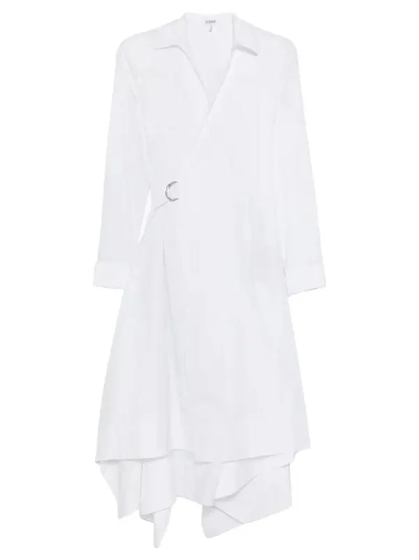 Loewe V-neck Midi Dress - White
