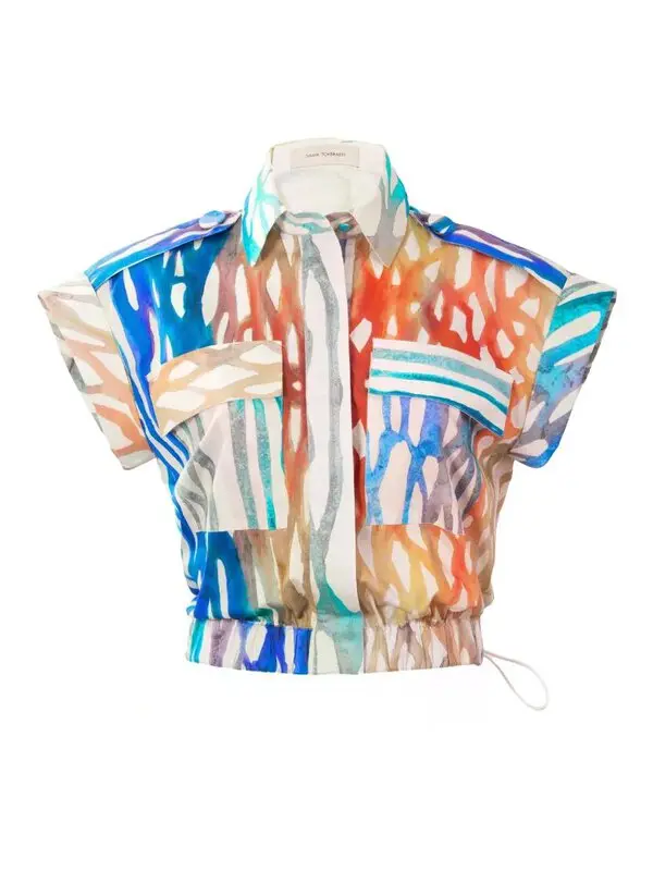 Silvia Tcherassi Graphic-print Blouse - Blue