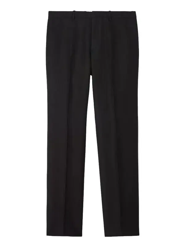 Burberry Striped Wool Mohair Tailored Trousers - Black