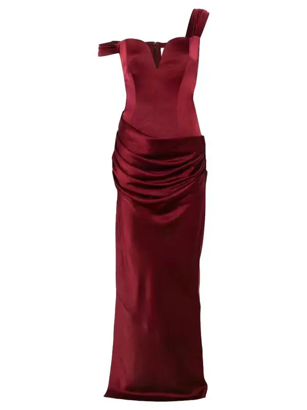 Alex Perry Draped V-neck Dress - Red