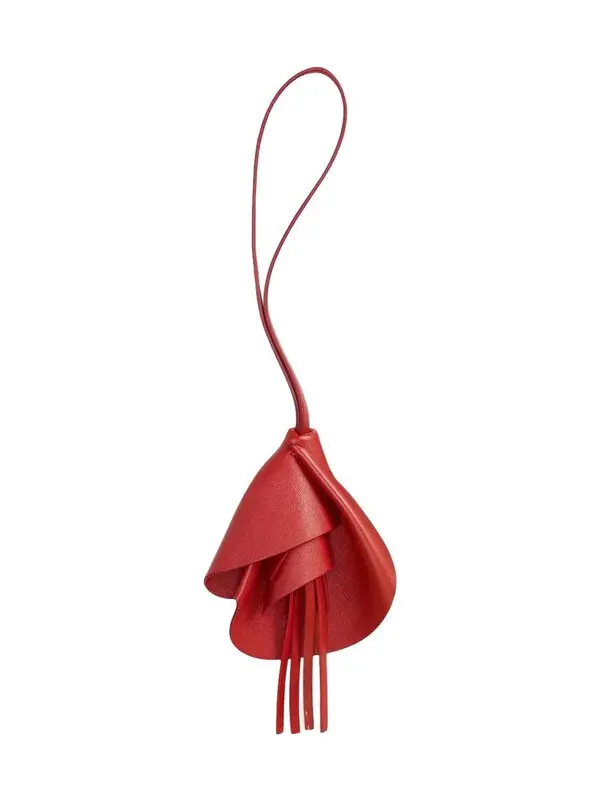 Ralph Lauren Floral Lambskin Bag Charm - Red