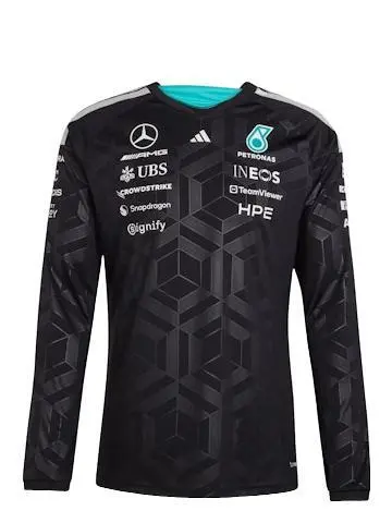 Adidas Mercedes Amg Petronas Formula 1 Team Driver Long Sleeve Jersey - Black