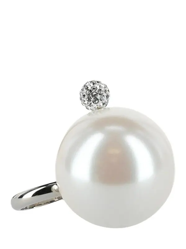 Givenchy 4g Large Pearl Ring - White Silver