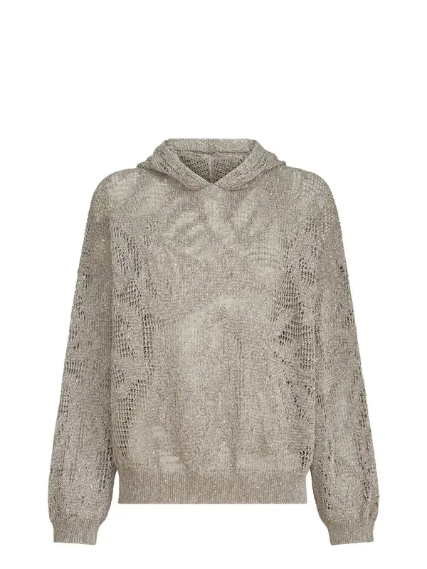 Brunello Cucinelli Sequin-detail Hoodie - Brown